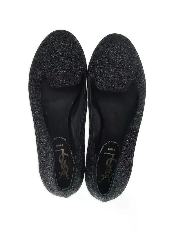 Saint Laurent Glittering Leather Slip-on Flats