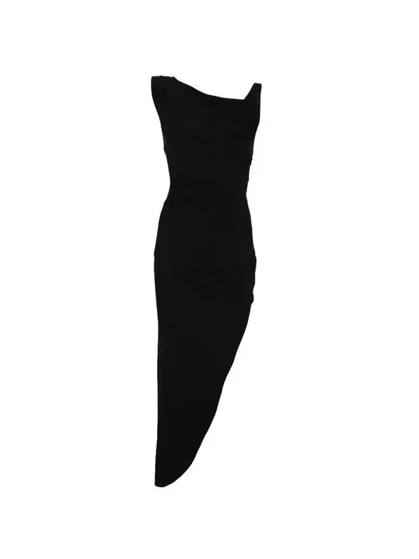 Elisabetta Franchi Crêpe Jersey One-shoulder Dress With Jewel Detail - Black
