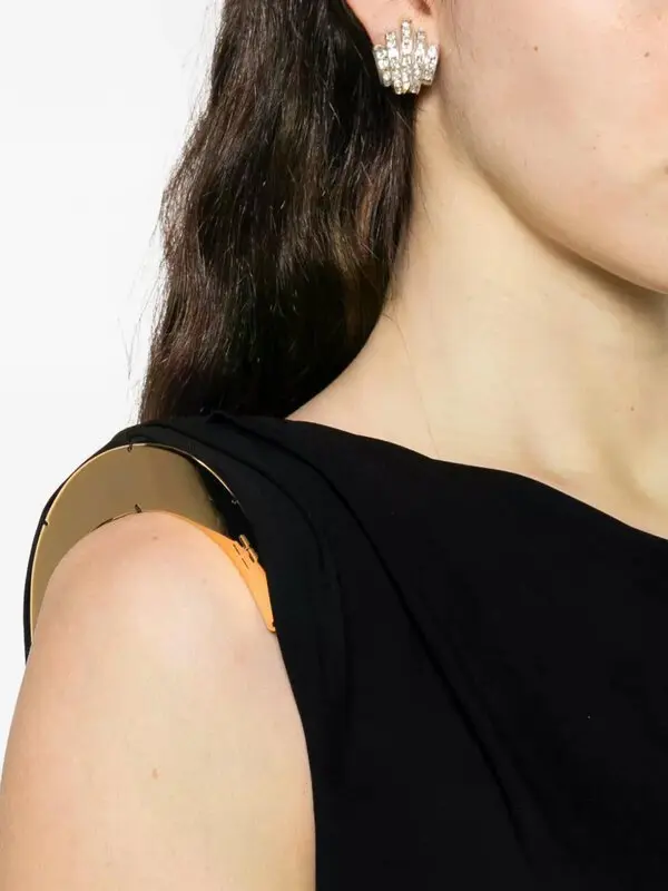 Elisabetta Franchi Crêpe Jersey One-shoulder Dress With Jewel Detail - Black