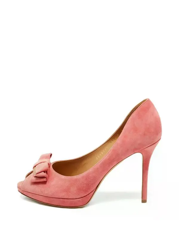 FERRAGAMO Peep-toe Bow Pumps