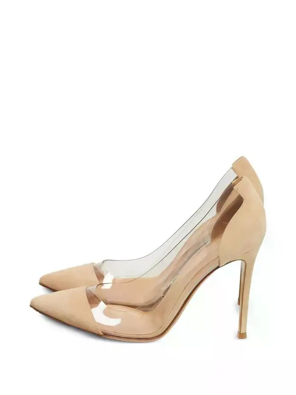 GIANVITO ROSSI Plexi Pointed Leather Pumps