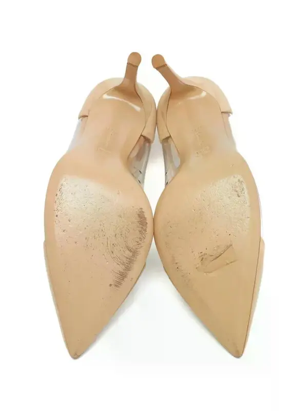 GIANVITO ROSSI Plexi Pointed Leather Pumps