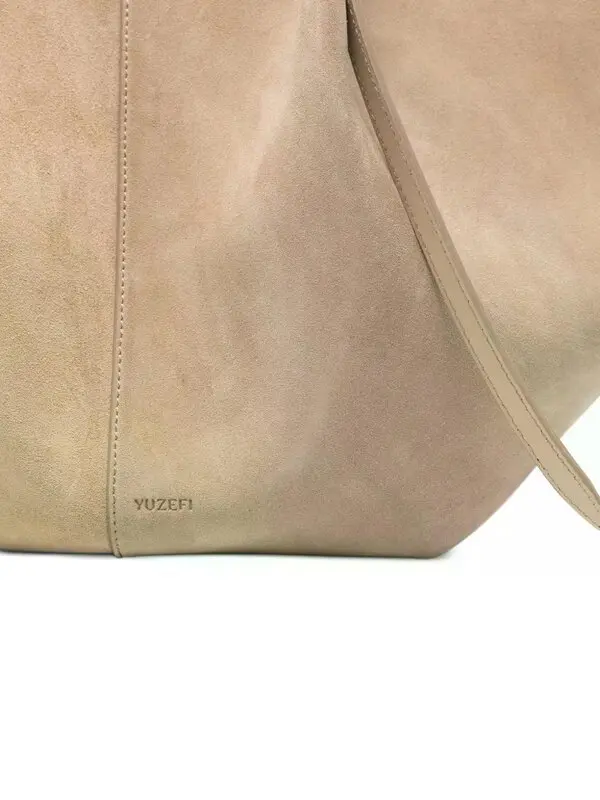Yuzefi Large Mochi Suede Shoulder Bag - Neutrals