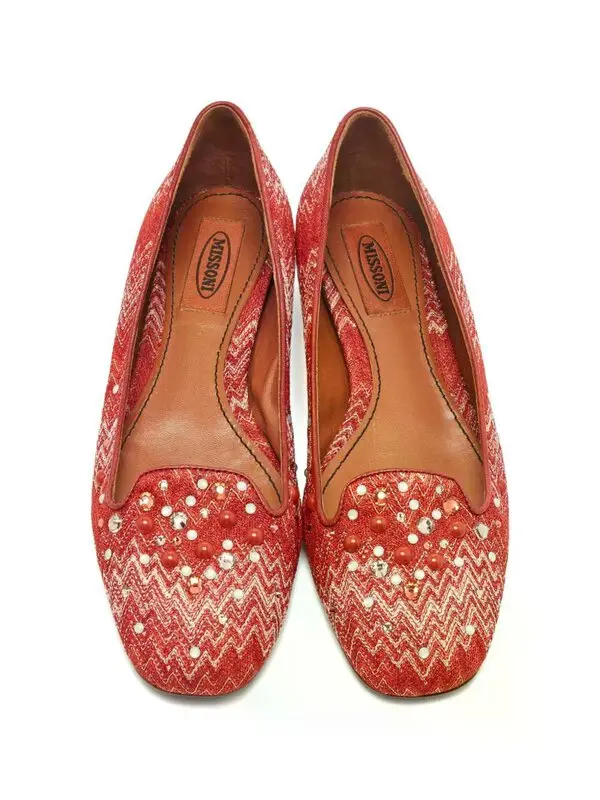 Missoni Zigzag-embroidered Ballerina Flats