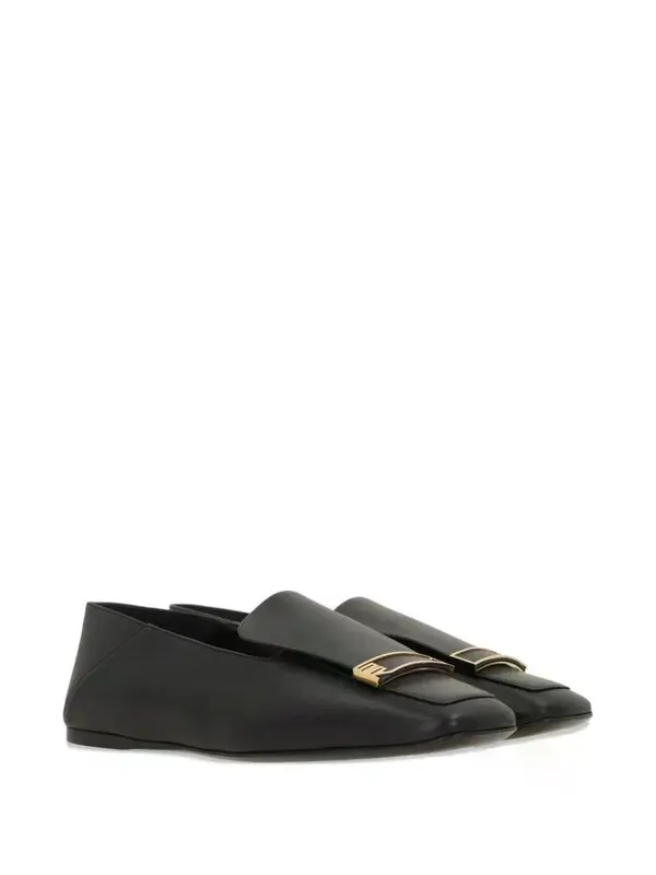 SERGIO ROSSI Square-toe Loafers - Black