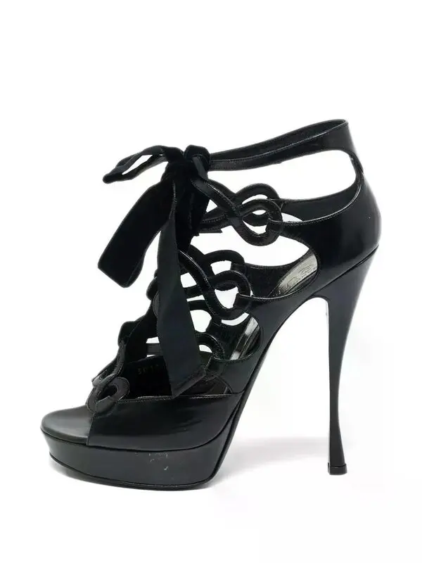 Alexander McQueen Leather Cut-out Platform Sandals