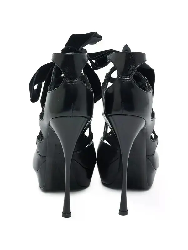Alexander McQueen Leather Cut-out Platform Sandals