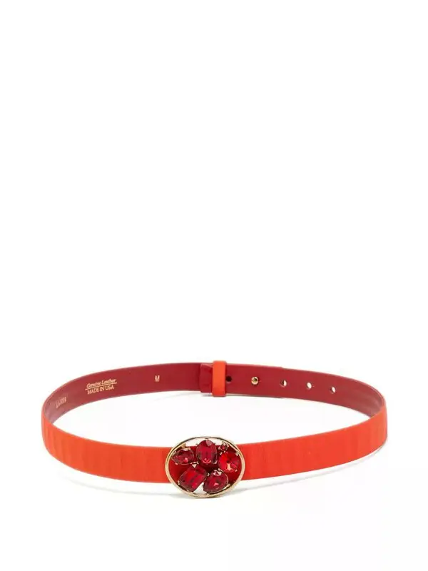 Oscar De La Renta Crystal-embellished Waist Belt - Red