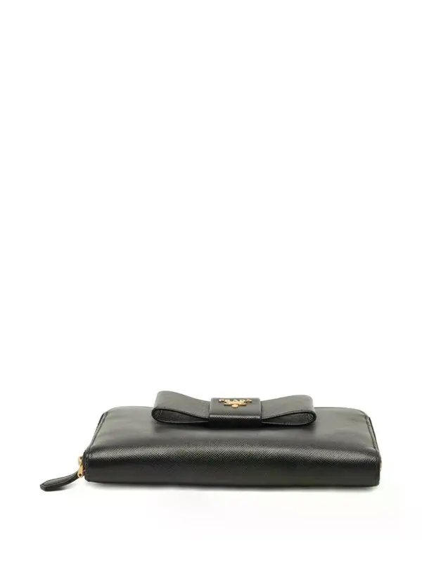 Prada Bow Leather Continental Wallet