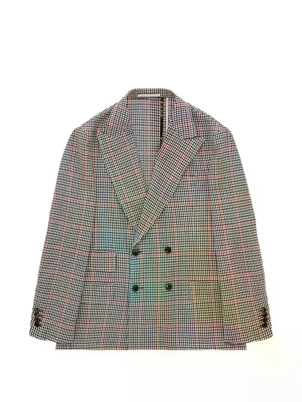FORTELA Plaid Double-breasted Blazer