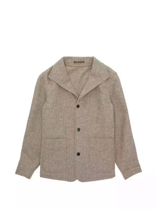 FORTELA Scotland Herringbone Wool Jacket - Neutrals
