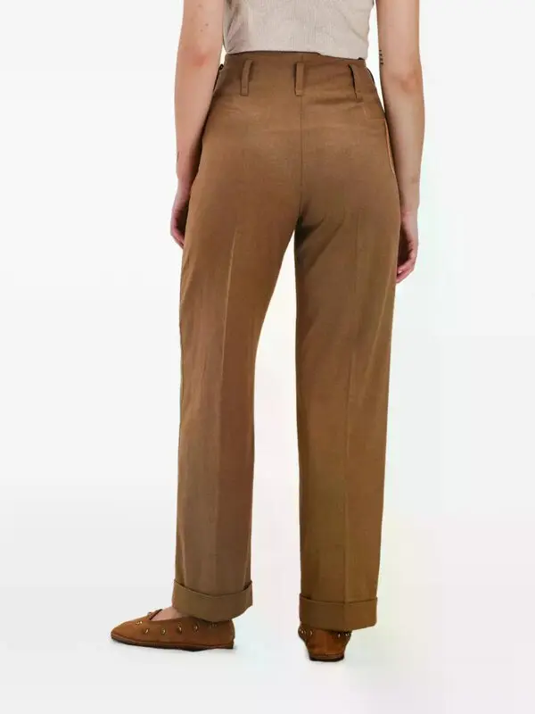 FORTELA Farrah Pleated High-waisted Trousers