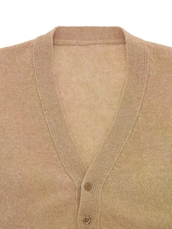 FORTELA V-neck Ribbed-knit Cardigan - Neutrals