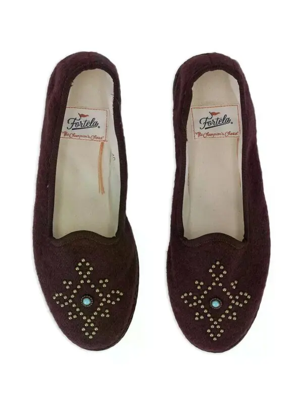 FORTELA Brass-studded Wool Slippers
