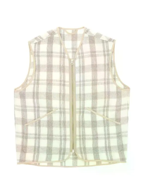 FORTELA Check-pattern Zip-up Gilet