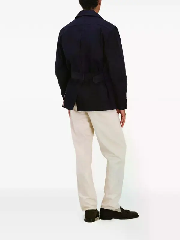 FORTELA Belted Chest-pocket Jacket - Blue