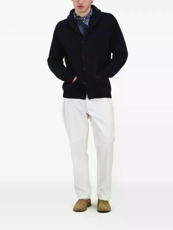 FORTELA Shawl-collar Knitwear - Blue