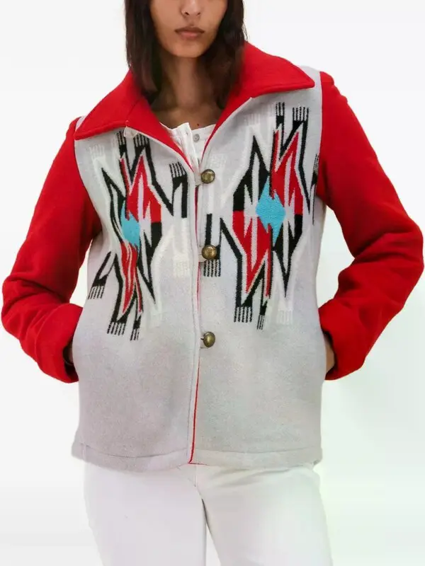FORTELA Patterned Button-fastening Jacket - Grey