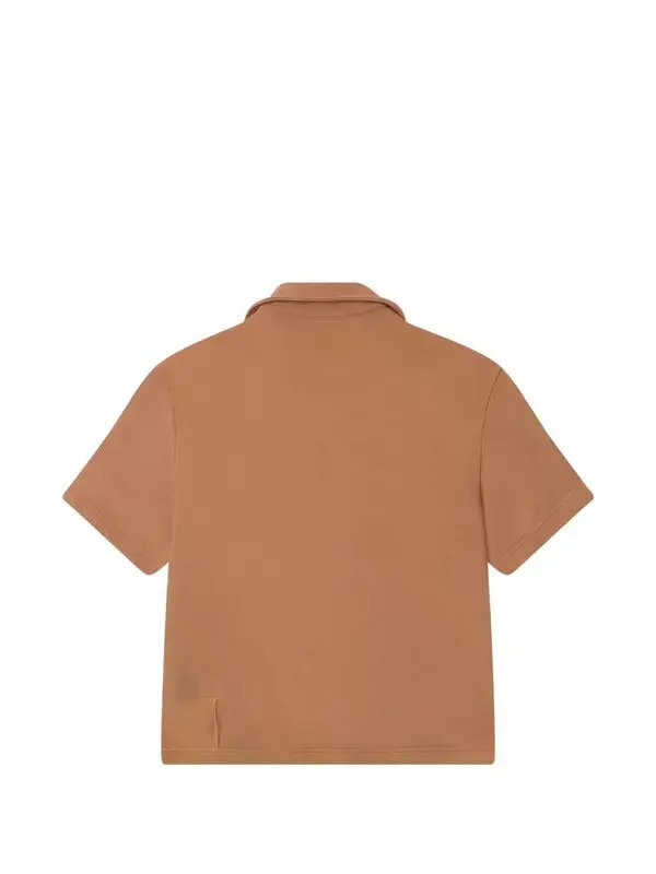 FORTELA Grand V-neck Short-sleeve Sweatshirt - Brown