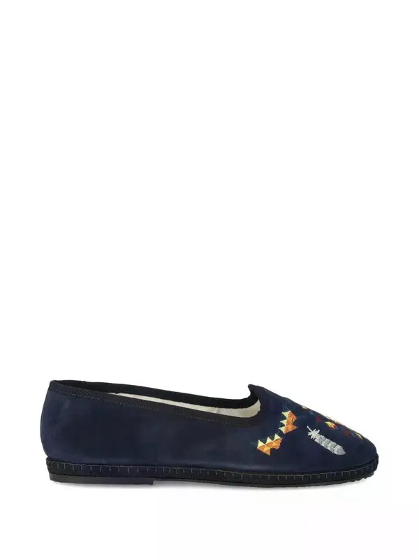 FORTELA Frutate Friulane Embroidered Ballet Flats - Blue