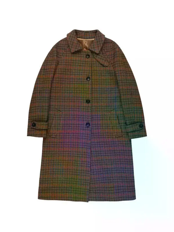FORTELA Check-pattern Single-breasted Coat