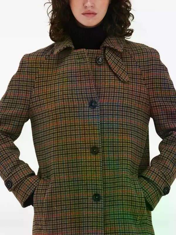 FORTELA Check-pattern Single-breasted Coat
