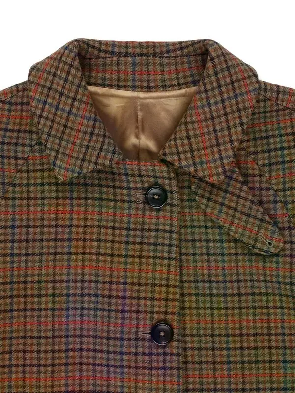 FORTELA Check-pattern Single-breasted Coat