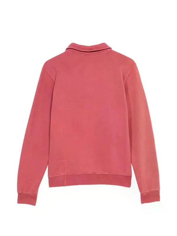 FORTELA Polo-collar Pocket Zip-up Polo Shirt - Red