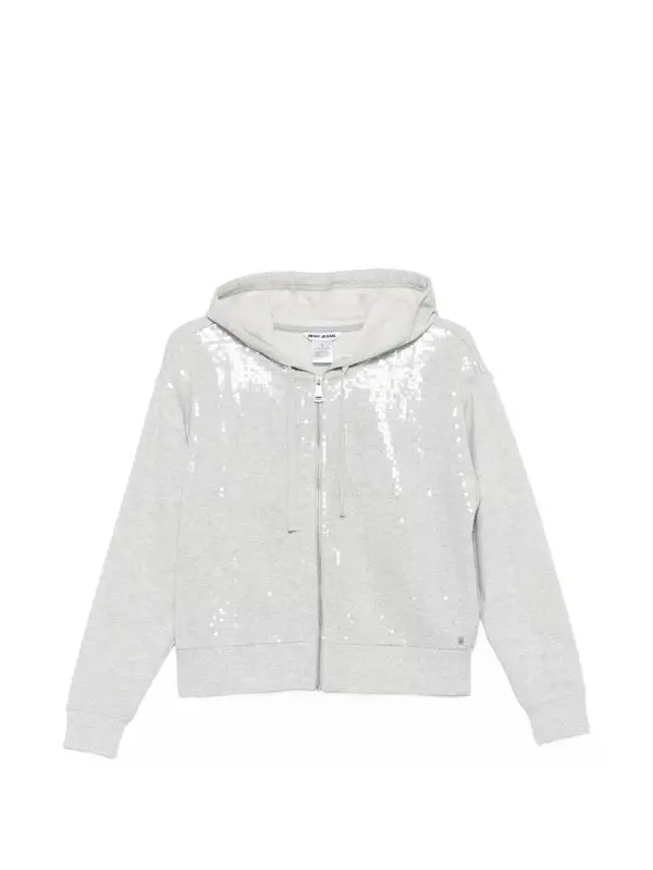 Dkny Sequined Zip-front Hoodie