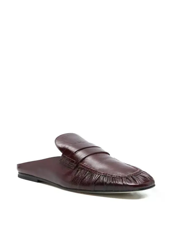 ALYSI Fringed Leather Flat Mules