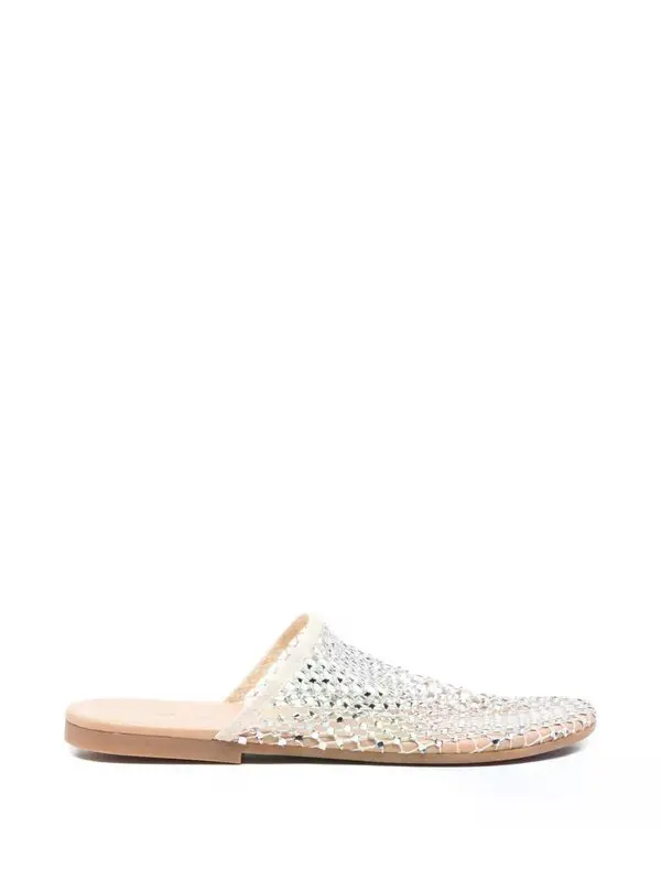 ALYSI Woven Net-detail Flat Mules