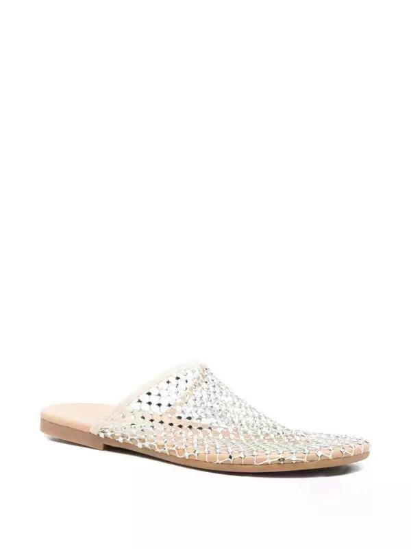 ALYSI Woven Net-detail Flat Mules