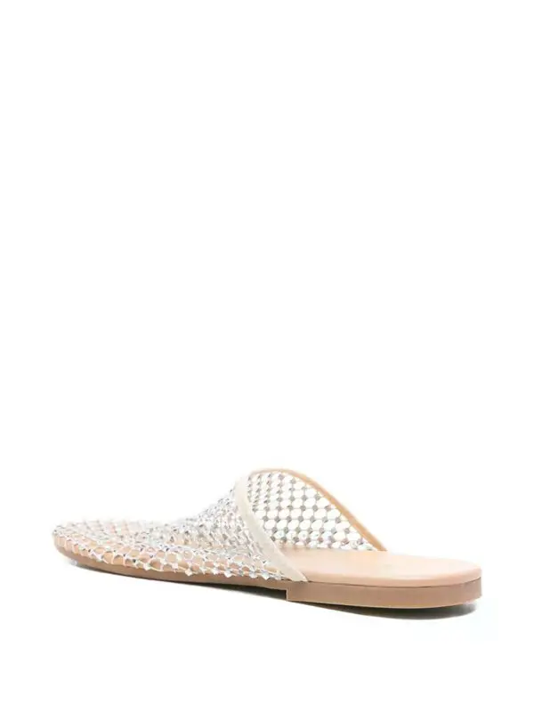 ALYSI Woven Net-detail Flat Mules
