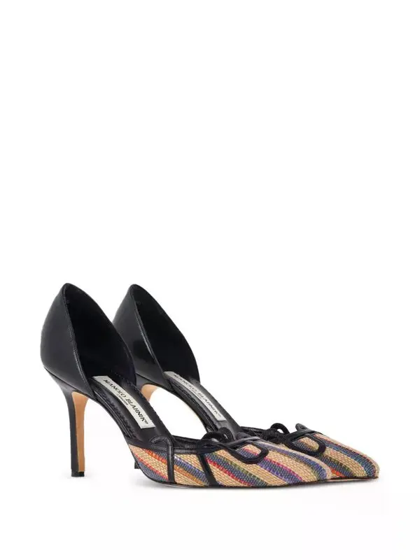Manolo Blahnik Pointed-toe Raffia Pumps