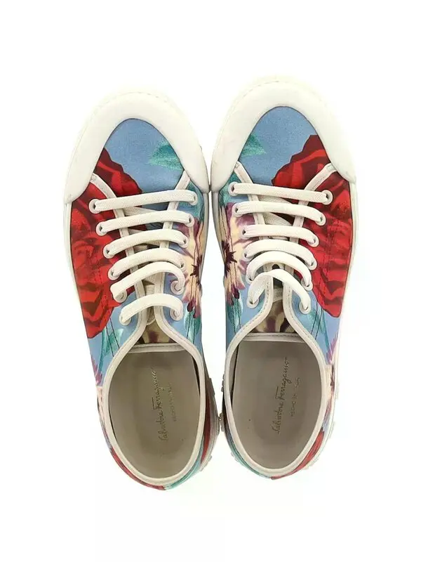 FERRAGAMO Floral Lace-up Sneakers