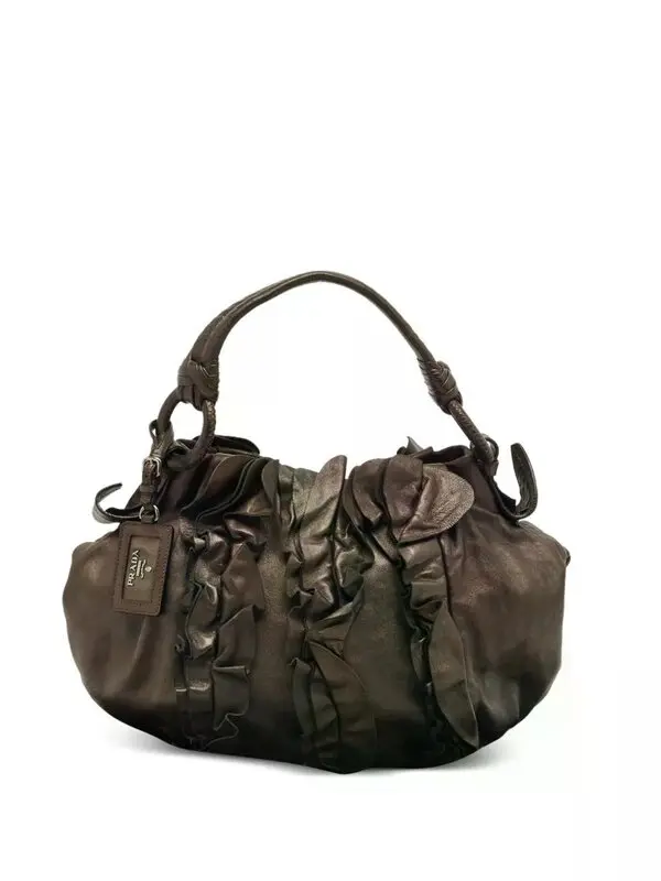 Prada Leather Ruffle Shoulder Bag