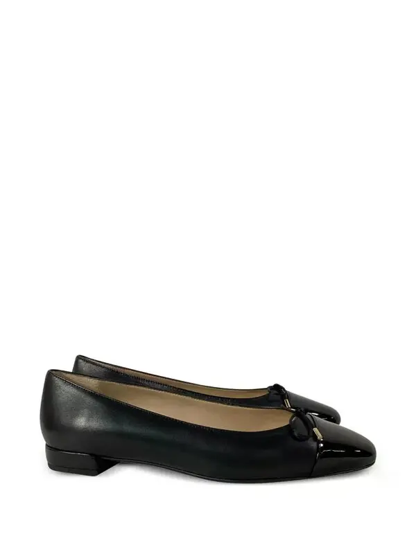 STUART WEITZMAN Bow-detail Leather Flat Pumps