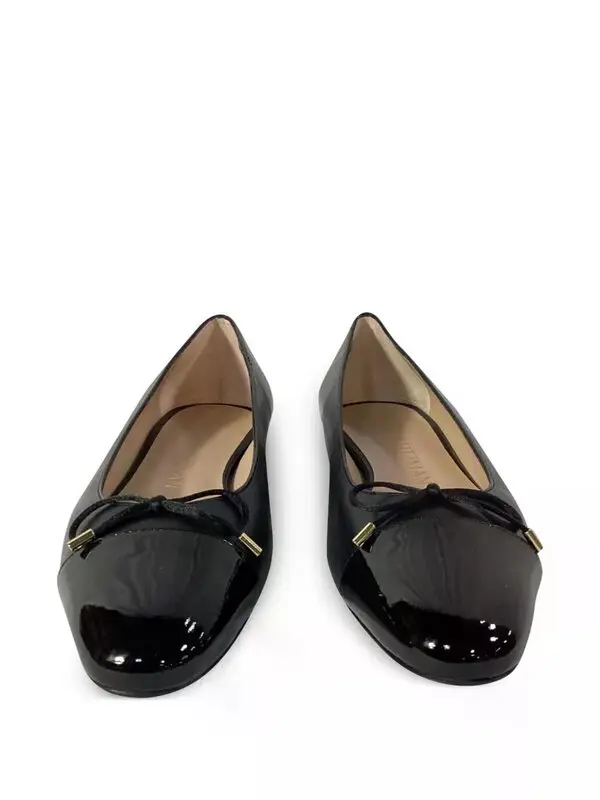 STUART WEITZMAN Bow-detail Leather Flat Pumps