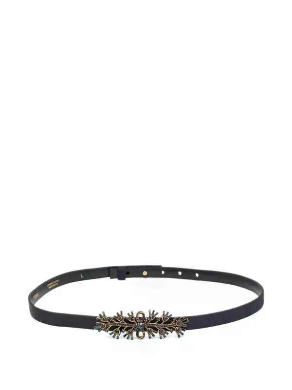 Oscar De La Renta Satin Crystal-embellished Belt - Black