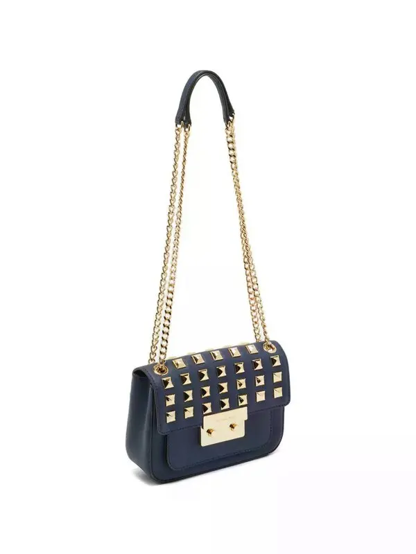 Michael Kors Sloan Stud-embellished Leather Shoulder Bag - Blue