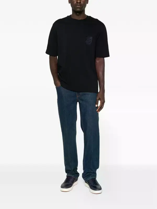 Emporio Armani Heavy Jersey T-shirt With Shield Embroidery