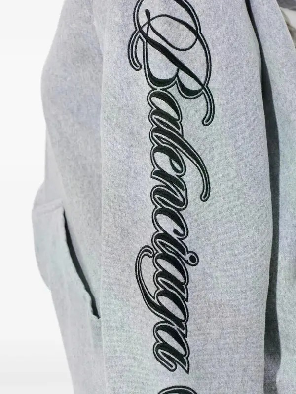 Balenciaga Logo Zip-up Hoodie - Grey