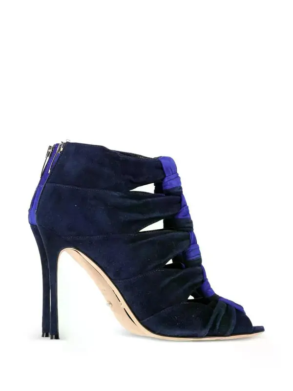 SERGIO ROSSI Cut-out Suede Ankle Boots