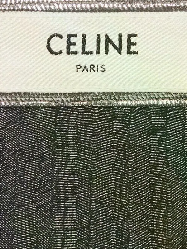Celine Lamé Plissé Midi Skirt