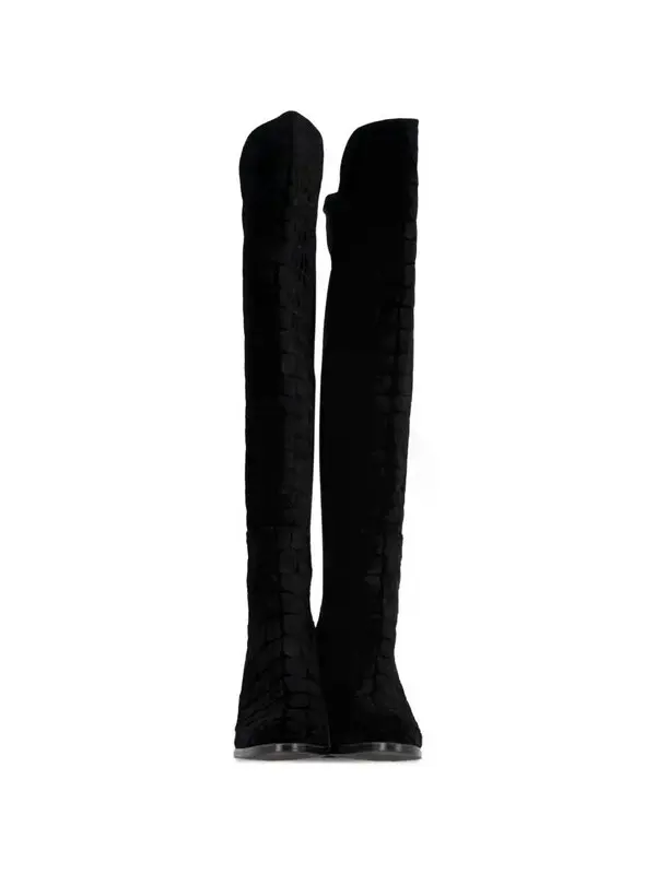 STUART WEITZMAN Crocodile-effect Knee-high Boots