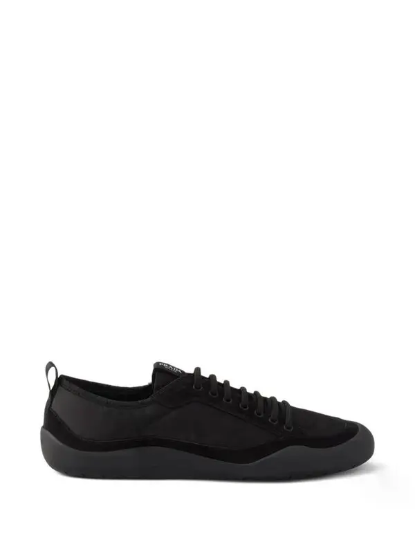 Prada Speedrock Laced Suede Sneakers - Black