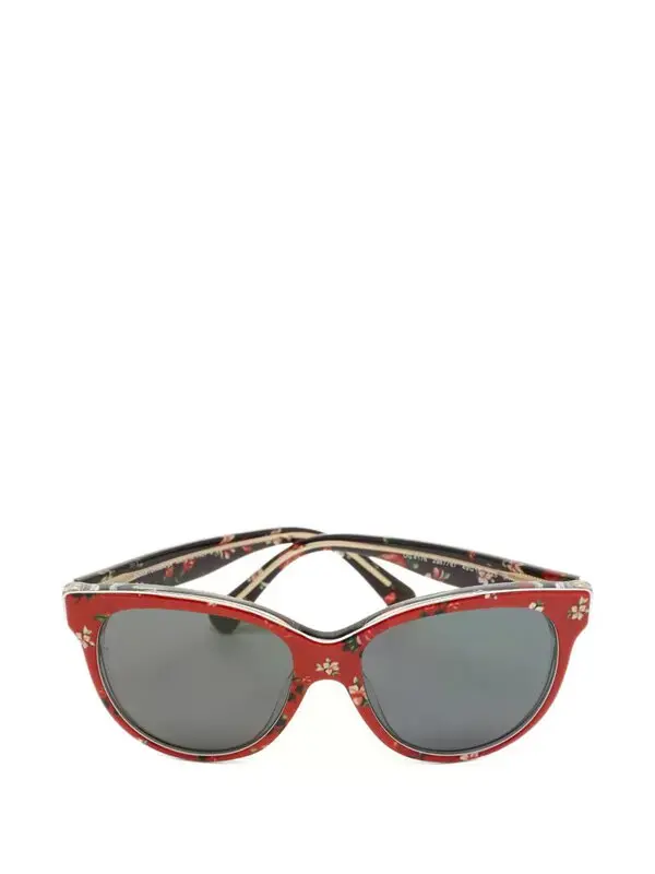 Dolce & Gabbana Floral-frame Sunglasses - Red