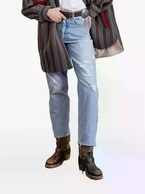 FORTELA High-waisted Five-pocket Denim Wide-leg Jeans