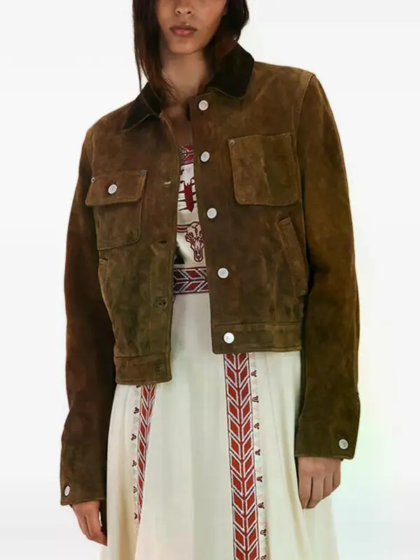 FORTELA Fedra Corduroy-collar Leather Jacket