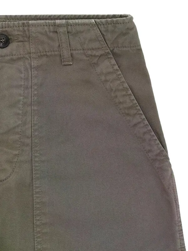 FORTELA Jerry Button Cotton Straight Trousers - Grey